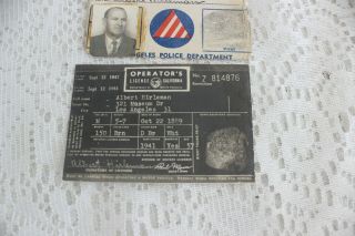 VINTAGE 1947 AIR RAID WARDEN IDENTIFICATION CARD LOS ANGELES POLICE ...