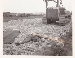 Silver Photo Snap America 1950 Dead Man Crime Bulldozer Run Over Mafia ...