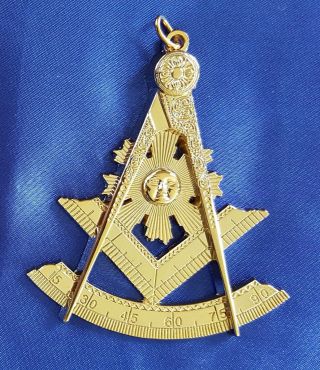 Masonic Collar Jewel Past Master Gold With Reaf Freemason Mason Large ...