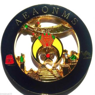 Prince Hall Shriners Green And Gold Cut Out Auto Car Emblem Freemasonry ...