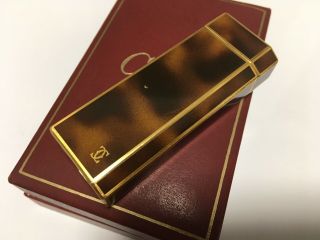 Vintage Cartier Gas Lighter Gold Marble Brown Pentagon Swiss Made ...