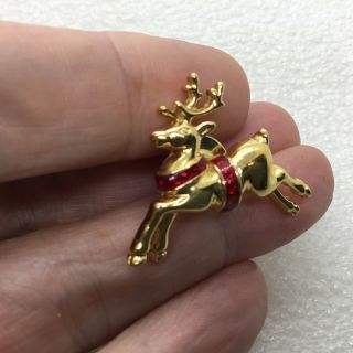 Signed AVON Vintage CHRISTMAS REINDEER LAPEL Pin Enamel Christmas ...