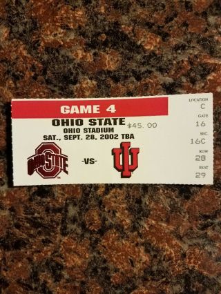 Ohio State Football Ticket Stubs From 2002 Natl. Champs Vs IU 2002 ...