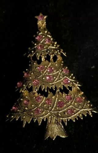 Vintage Signed Eisenberg Ice Christmas Tree Pin | #15972248