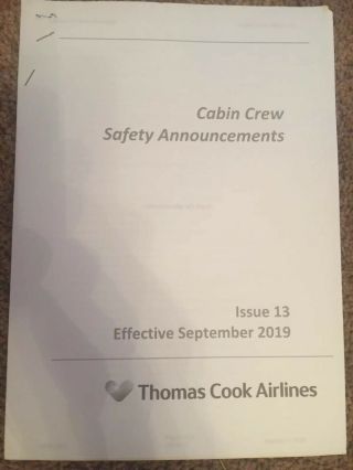 Thomas Cook Airlines Safety Announcement Booklets X2 | #28513526