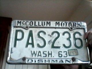 1963 Washington License Plate With 1973 Sticker And Frame | #4920931