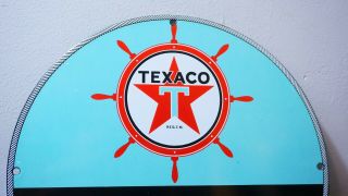 VINTAGE TEXACO MARINE GASOLINE PORCELAIN SIGN GAS STATION PUMP PLATE ...