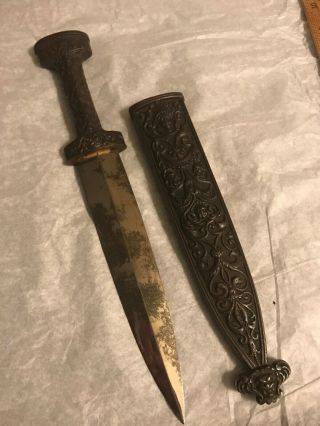 Antique 1800’s Presentation Dagger Dirk Knife Art Scabbard And Hilt ...