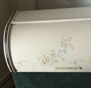 Vintage Reston Lloyd Metal Bread Box Kitchen Storage Roll Top | #18386551