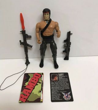 1985 Coleco John J Rambo 7 " Action Figure W/ Weapons W/Card Complete ...