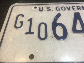 Vintage U. S. Government License Plate | #18176853