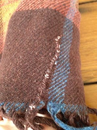 Vintage 100 Wool Brown Scottish Tartan Plaid Stadium Throw Fringe ...