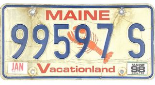 99 CENT 1990 Maine Lobster License Plate 82599U | #18378058