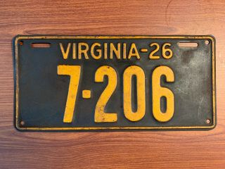 1961 Virginia License Plates Low 4 Digit Number | #45354256