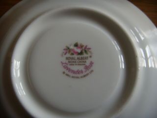 VINTAGE ROYAL ALBERT LAVENDER ROSE PATTERN TEA TRIO. | #17508048