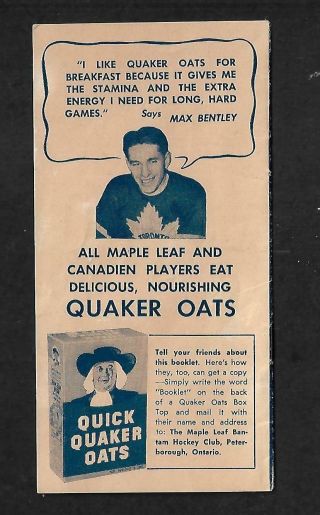 1949 - 50 TORONTO MAPLE LEAFS BANTAM HOCKEY CLUB, OFFICIAL MEMBERSHIP ...