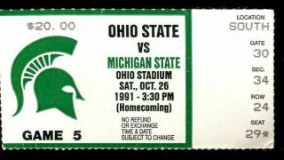 Ticket College Football Ohio State Buckeyes 1992 10. 17 Northwestern ...