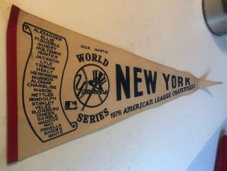 1978 York Yankees World Champs Scroll Pennant MLB Baseball Team Roster ...