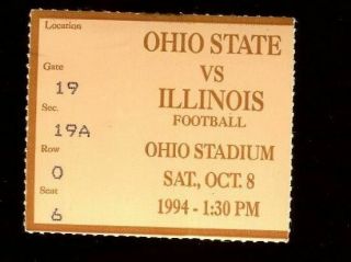 Ticket College Football Ohio State Buckeyes 1992 10. 17 Northwestern ...