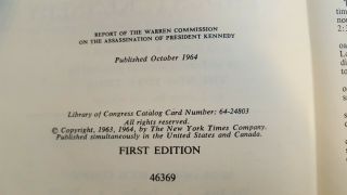 REPORT OF THE WARREN COMMISSION: THE ASSASSINATION OF PRESIDENT KENNEDY ...
